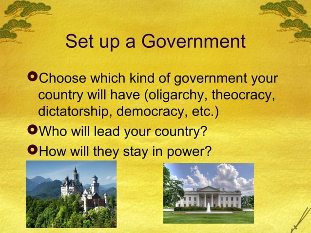 How to build your own country