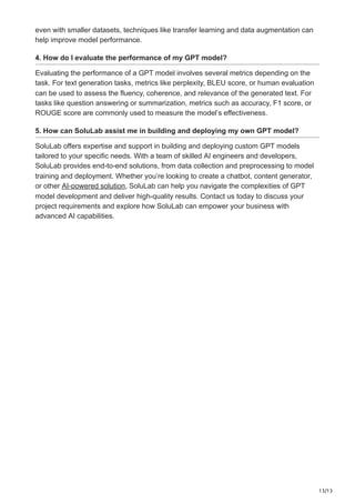 How to Build Your Own GPT Model - SoluLab | PDF