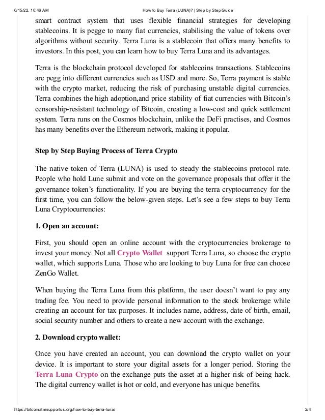 How to Buy Terra (LUNA) Crypto?_ Step by Step Guide | PDF