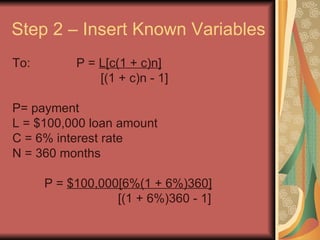How To Calculate A Mortgage Payment | PPT