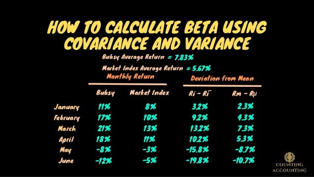 How to Calculate Beta using Covariance and Variance. Explanation and ... How to Calculate Beta using Covariance and Variance. Explanation and ...
