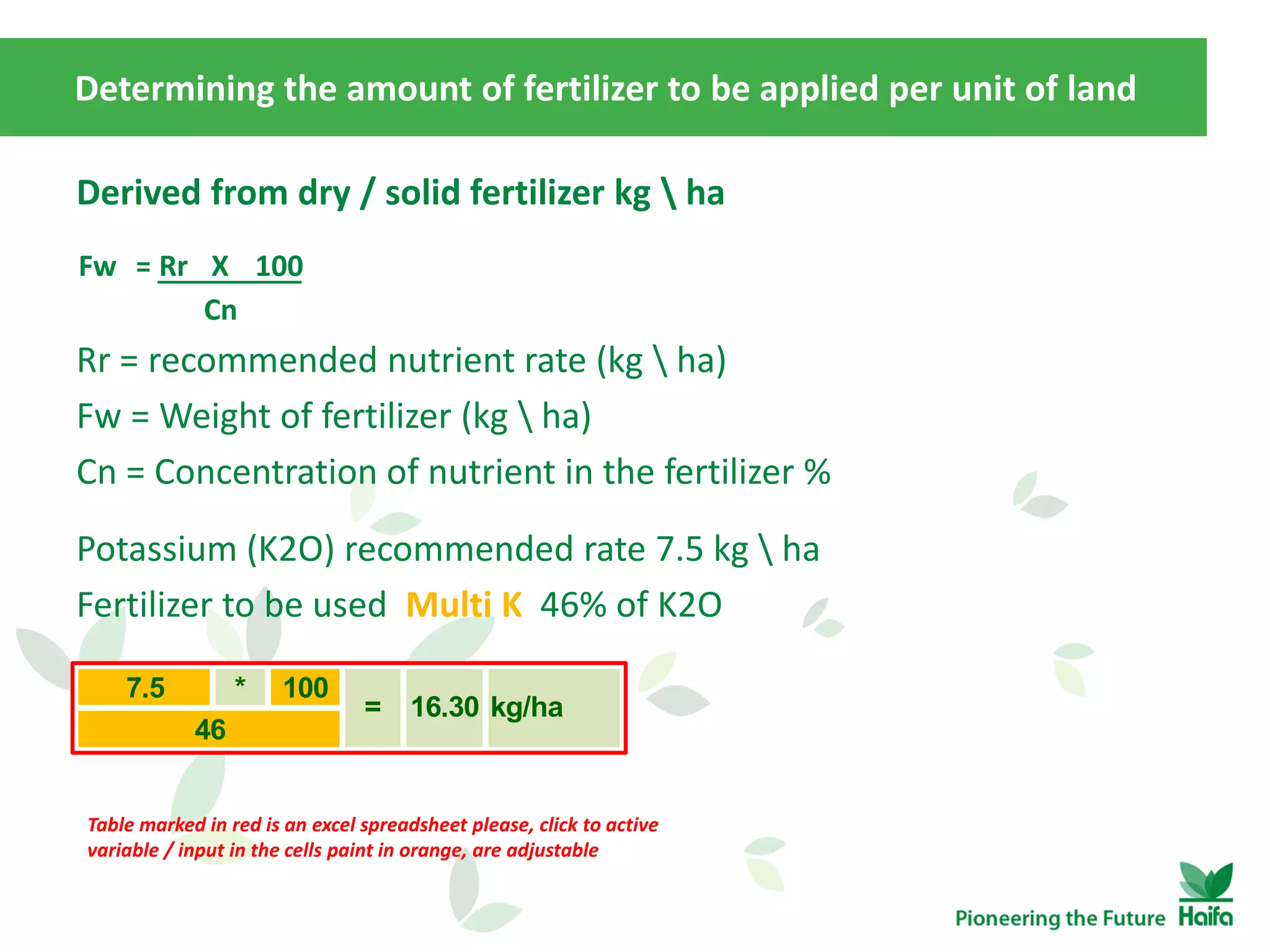 How to calculate fertilizers | PDF | Agriculture | Industries