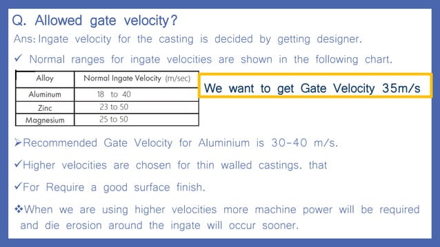 How to calculate gate area require for hpdc die casting part | PPTX