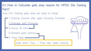 How to calculate gate area require for hpdc die casting part | PPTX