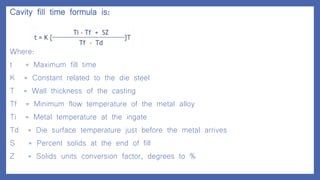 How to calculate gate area require for hpdc die casting part | PPTX