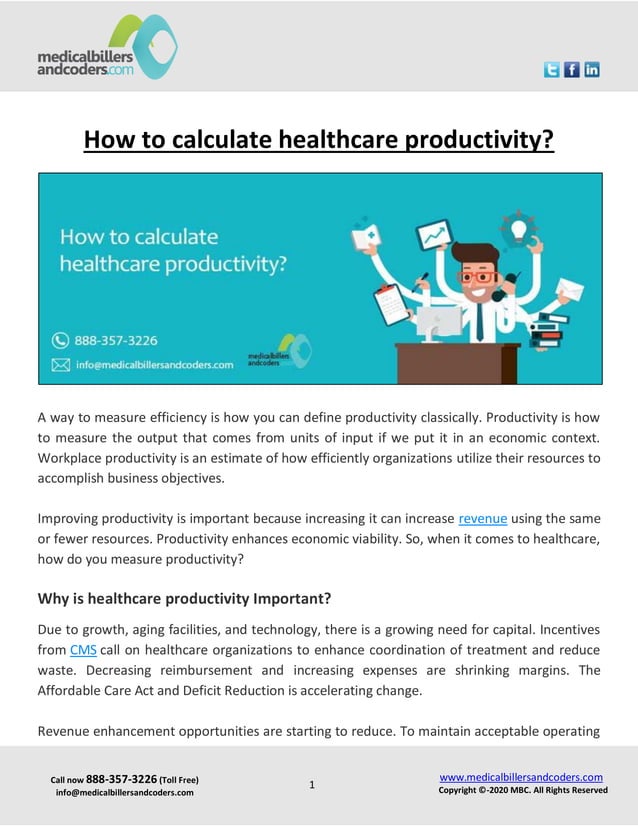 How to calculate healthcare productivity? | PDF