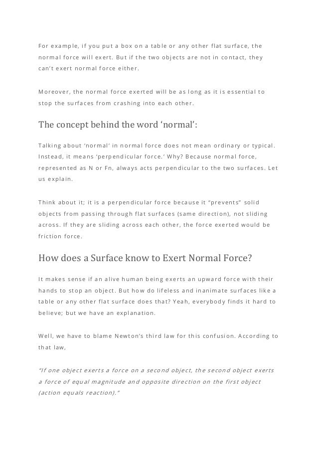 How To Calculate Normal Force Pdf