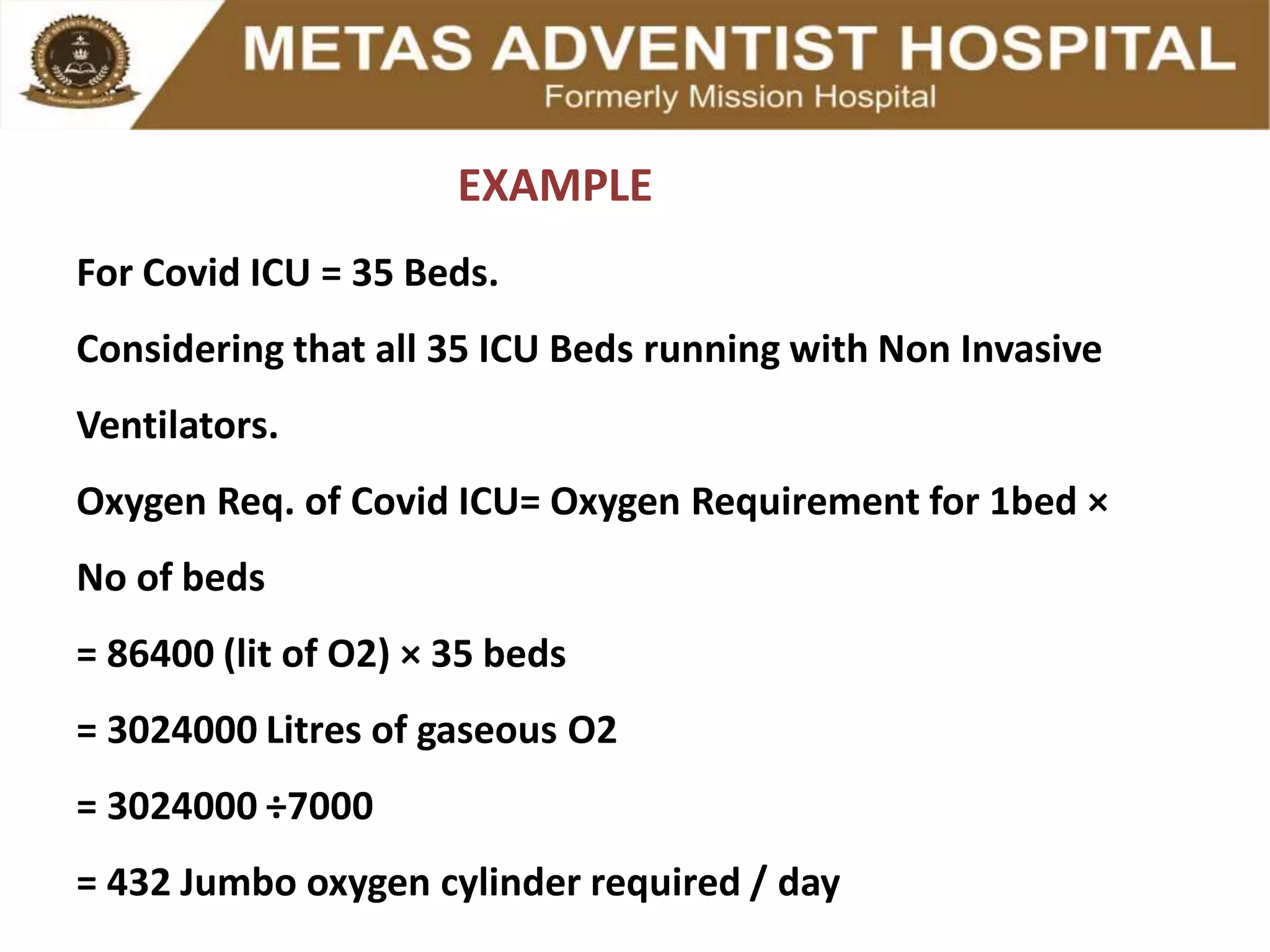 How to Calculate Oxygen Requirement in a Hospital Ward, ICU Ventilator & Bipap Machines | PDF