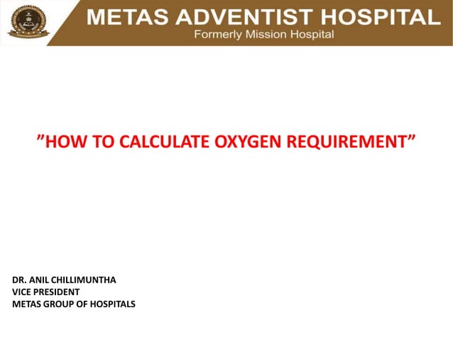 How to Calculate Oxygen Requirement in a Hospital Ward, ICU Ventilator ...