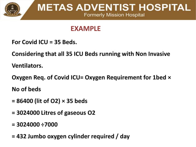 How to Calculate Oxygen Requirement in a Hospital Ward, ICU Ventilator ...