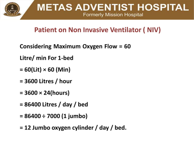 How to Calculate Oxygen Requirement in a Hospital Ward, ICU Ventilator ...