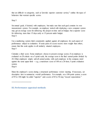 How to calculate performance appraisal | DOCX