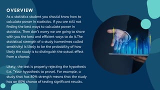 How to calculate power in statistics | PPT