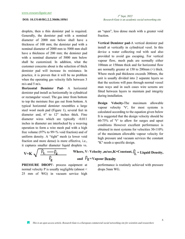 How to Calculate Separation Efficiency of compressor separators By Prem Baboo.pdf | Physics ...