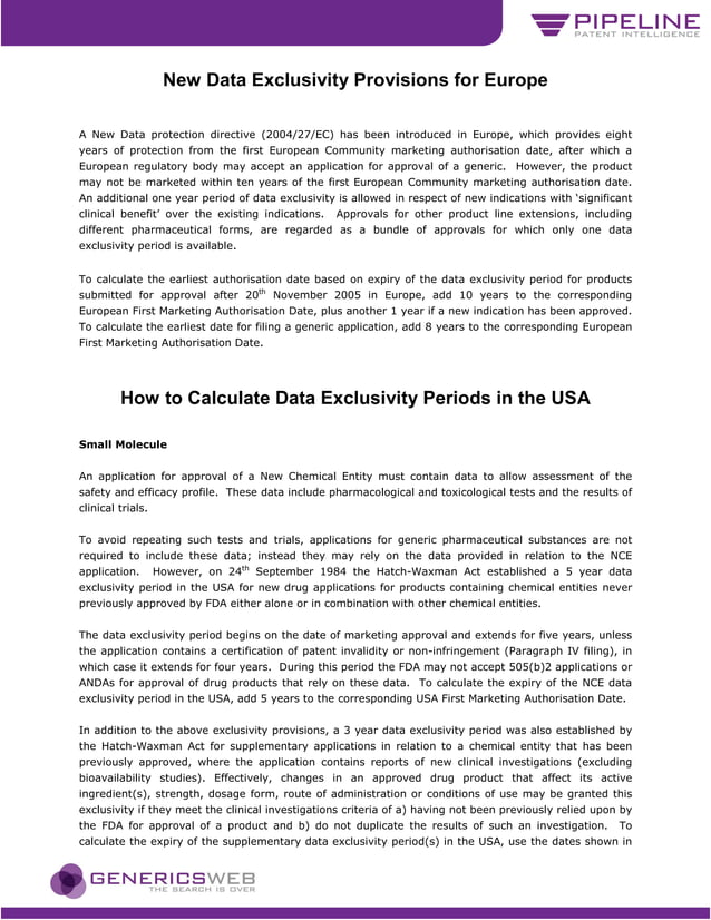 How to calculate_standard_patent_expiry_dates_and_data_exclusivity | PDF