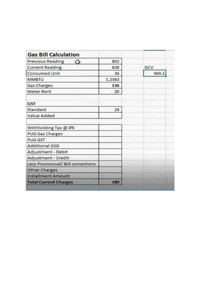 How to calculate sui gas bill in pakistan | PDF