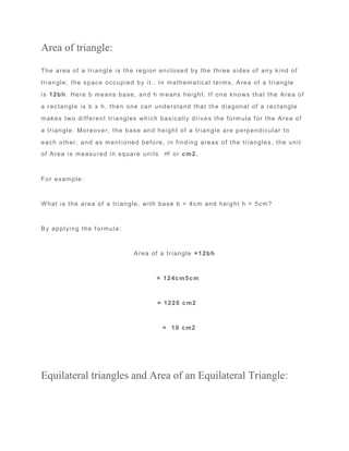 How to calculate the area of a triangle | PDF