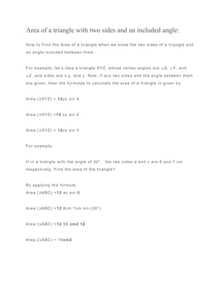 How to calculate the area of a triangle | PDF