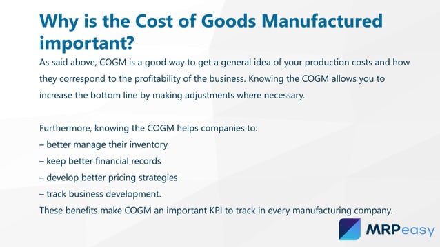 How to calculate the cost of goods manufactured (COGM)? | PDF ...