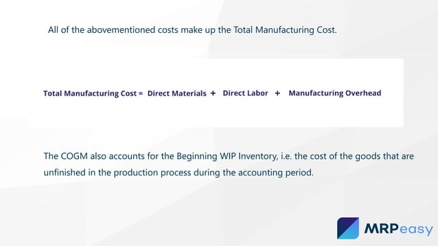How to calculate the cost of goods manufactured (COGM)? | PDF ...
