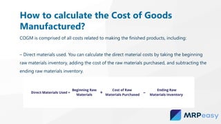 How to calculate the cost of goods manufactured (COGM)? | PPT
