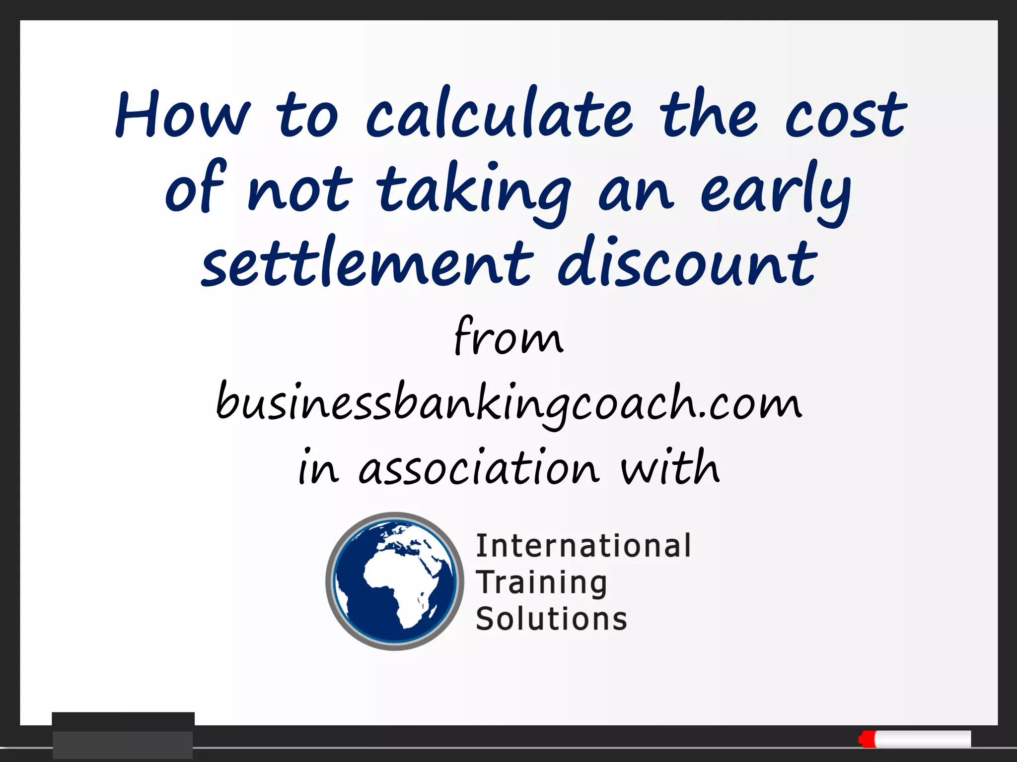 How to calculate the cost of not taking a discount | PDF