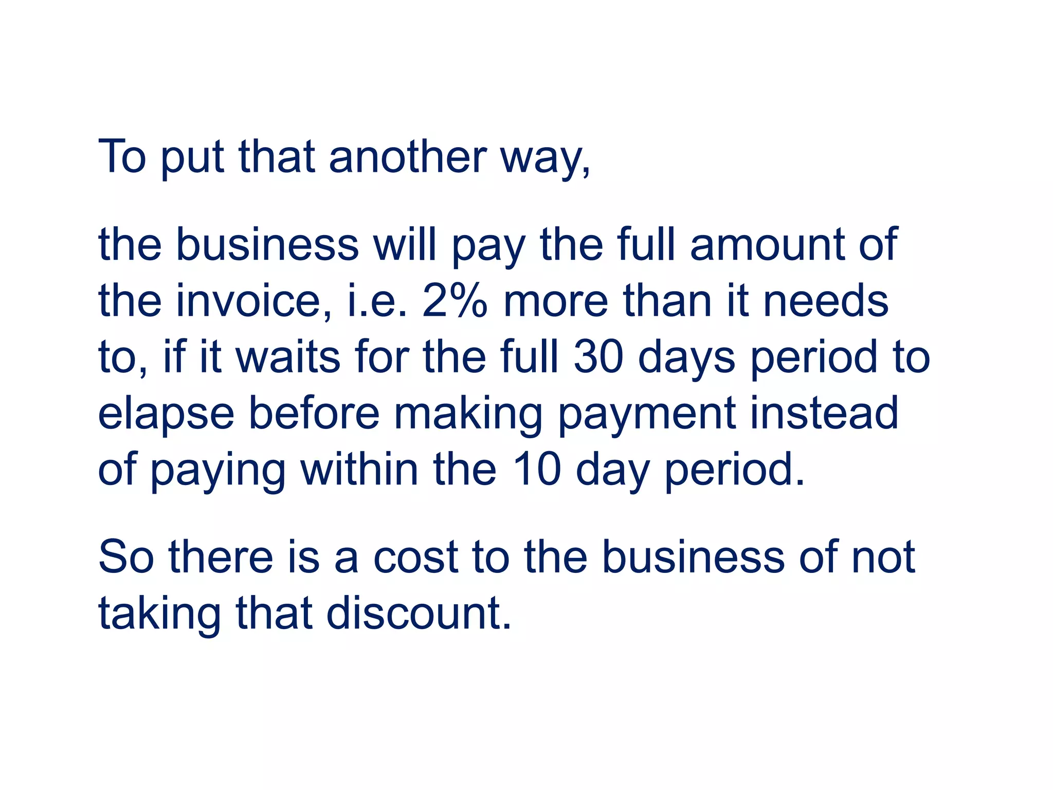 How to calculate the cost of not taking a discount | PDF