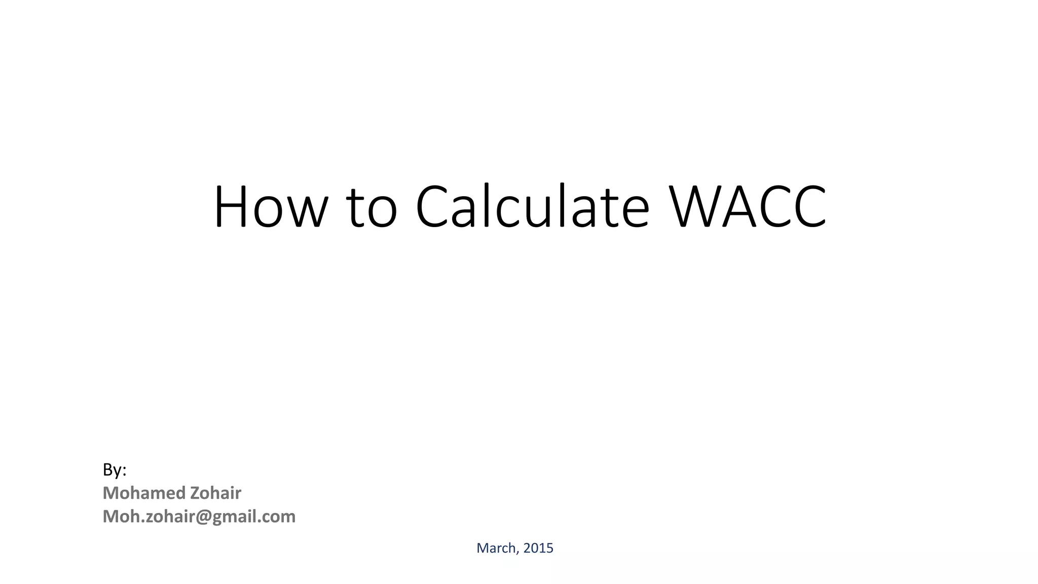 How to Calculate WACC | PPSX