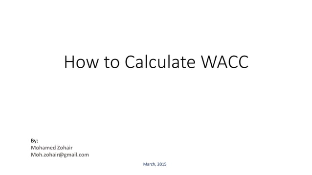 How to Calculate WACC | PPSX
