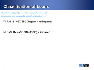 How to Calculate Your FAS 114 Reserves | PDF