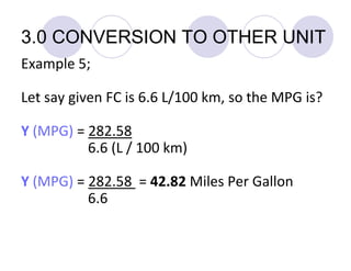 How to calculate your Fuel Consumption (FC) | PDF