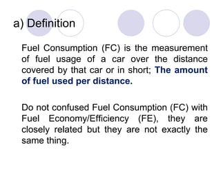 How to calculate your Fuel Consumption (FC) | PDF