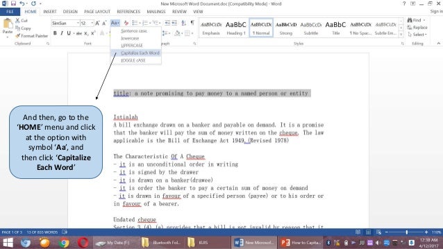 How to capitalize each word in the sentence (mw)