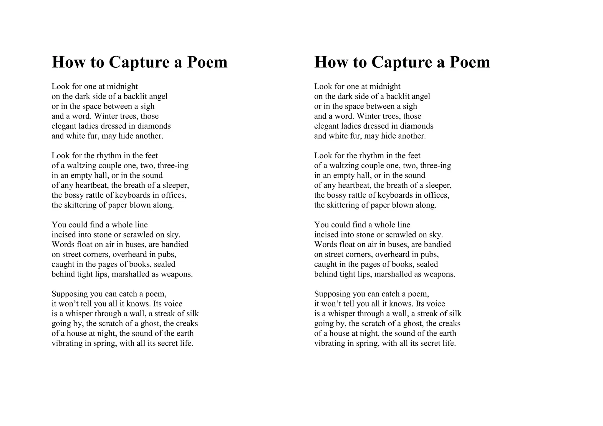 How to capture a poem | DOCX