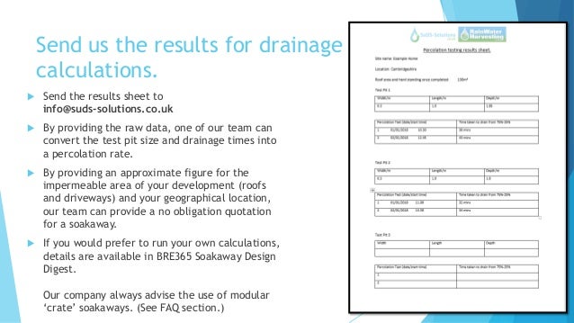 How to carry out a percolation test