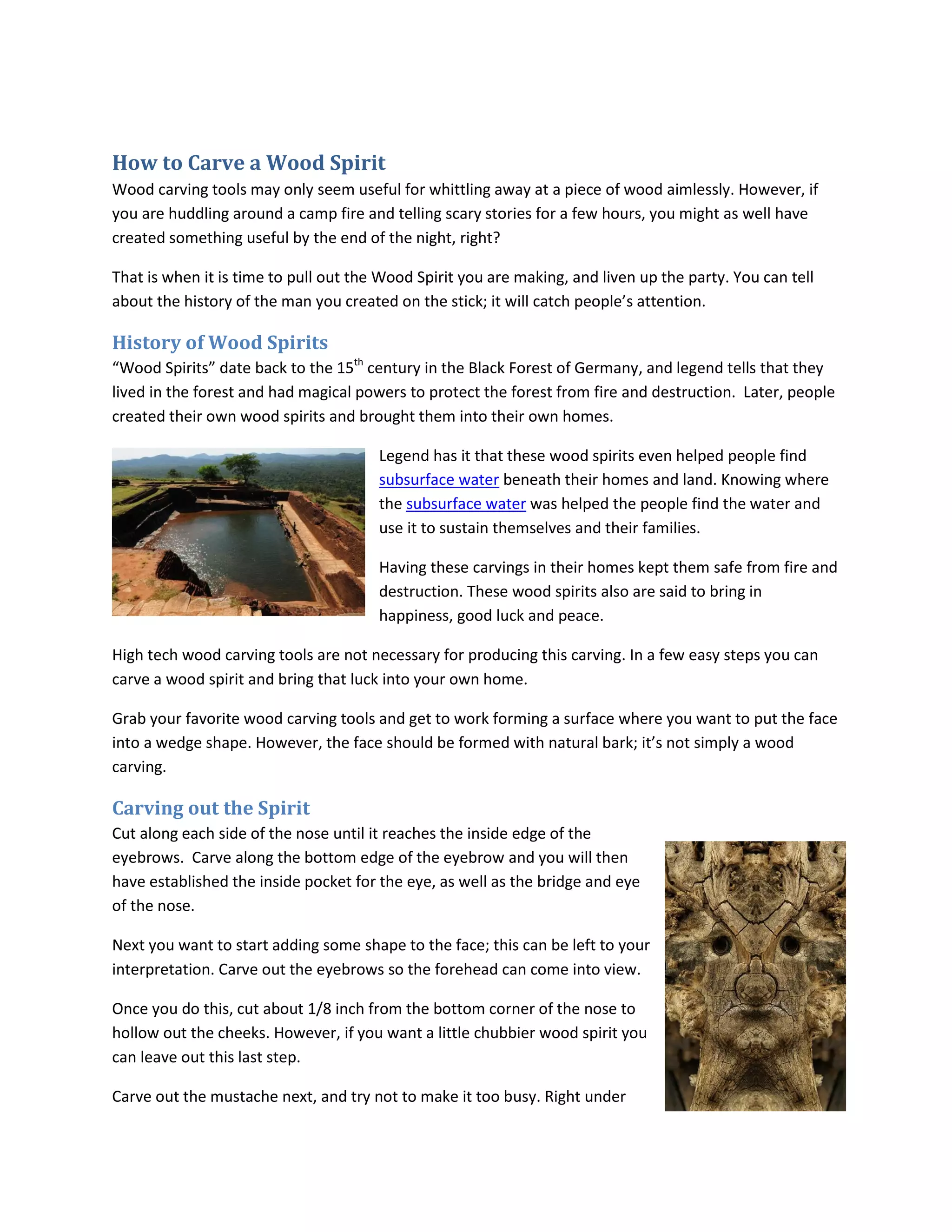 How to carve a wood spirit | PDF