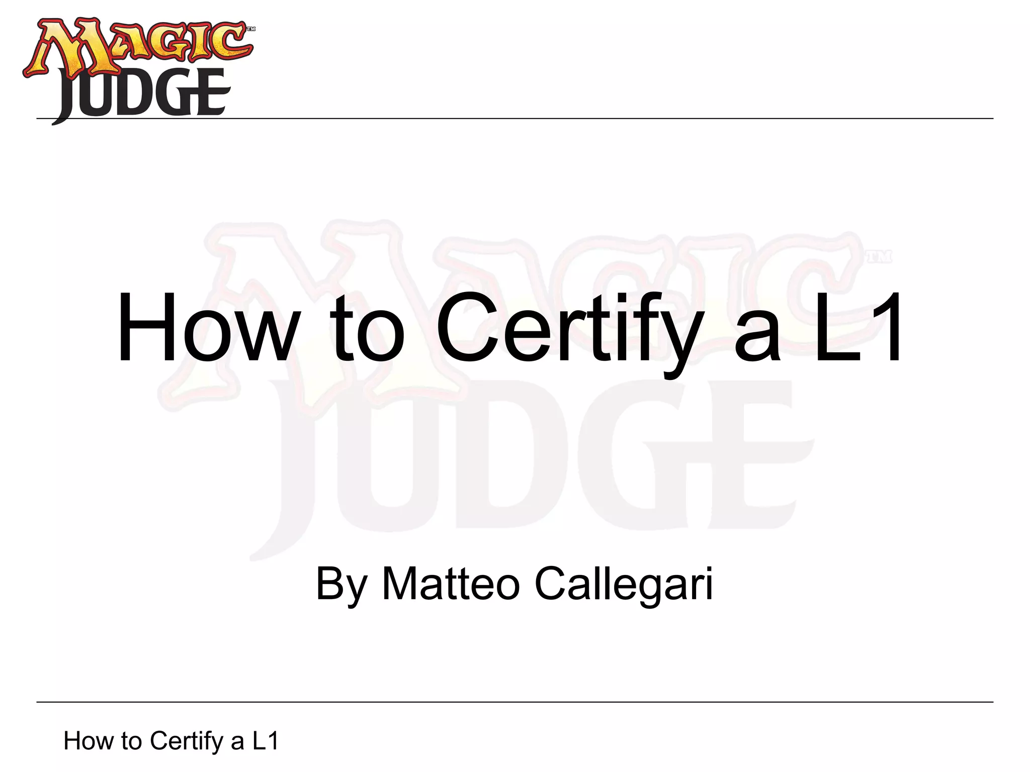 How to certify_a_l1 | PPT