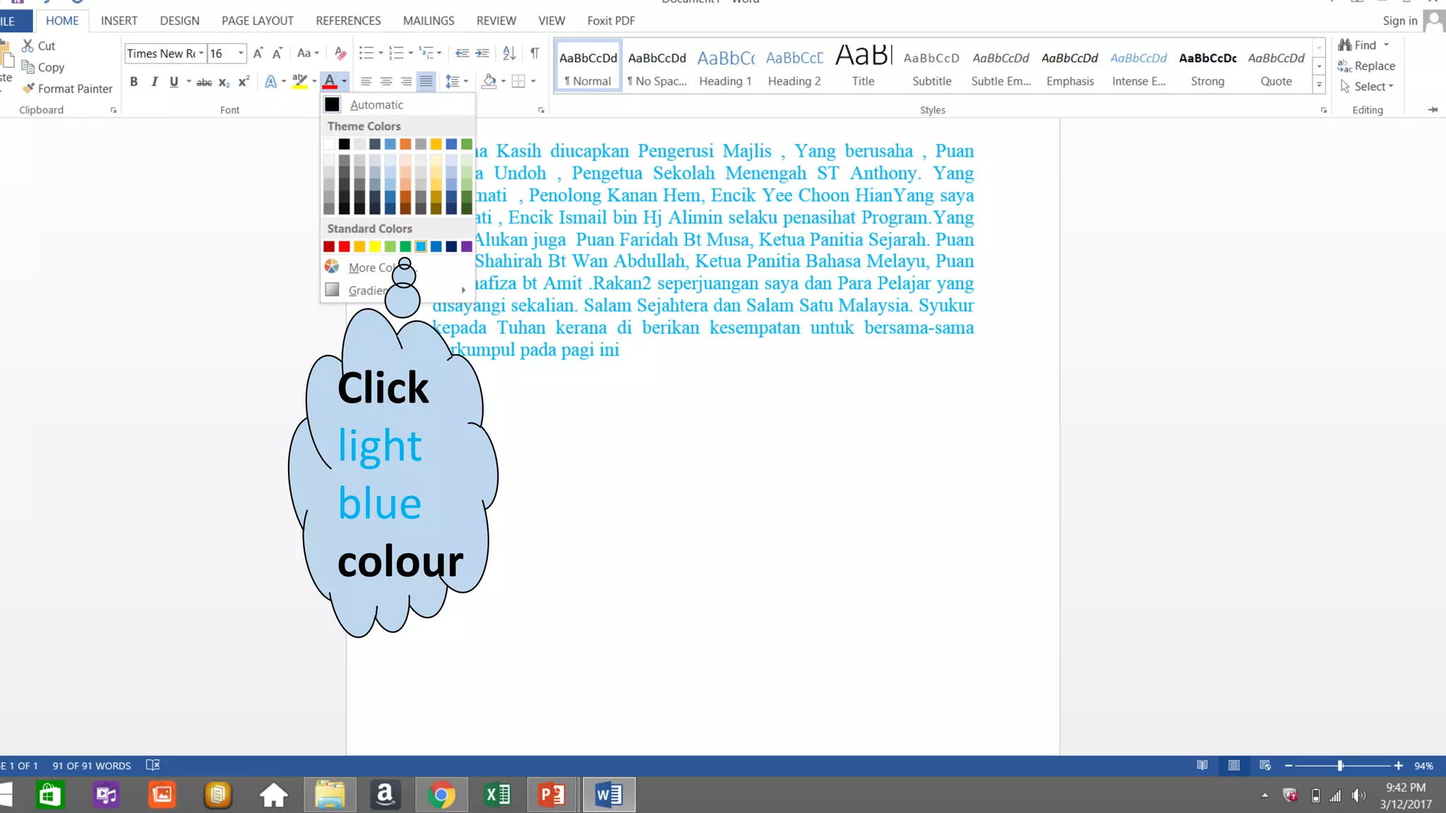 How to change colour font | PPT