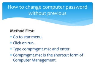 How to change computer password | PPT