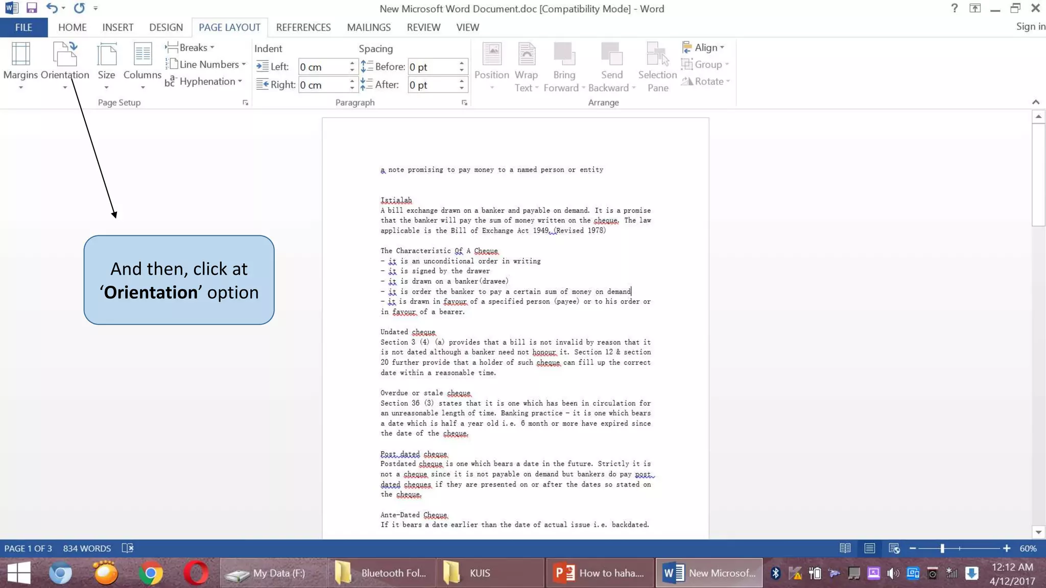 How to change orientation view in microsoft word | PPTX