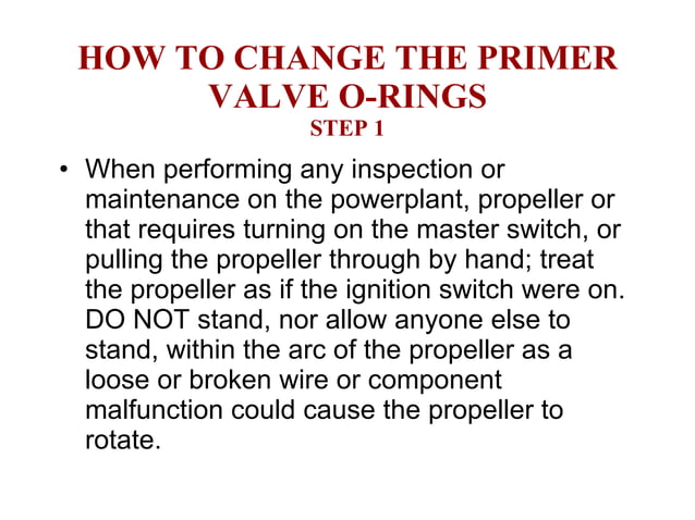 How to change primer valve o-rings | PPT | Aviation Industry | Industries
