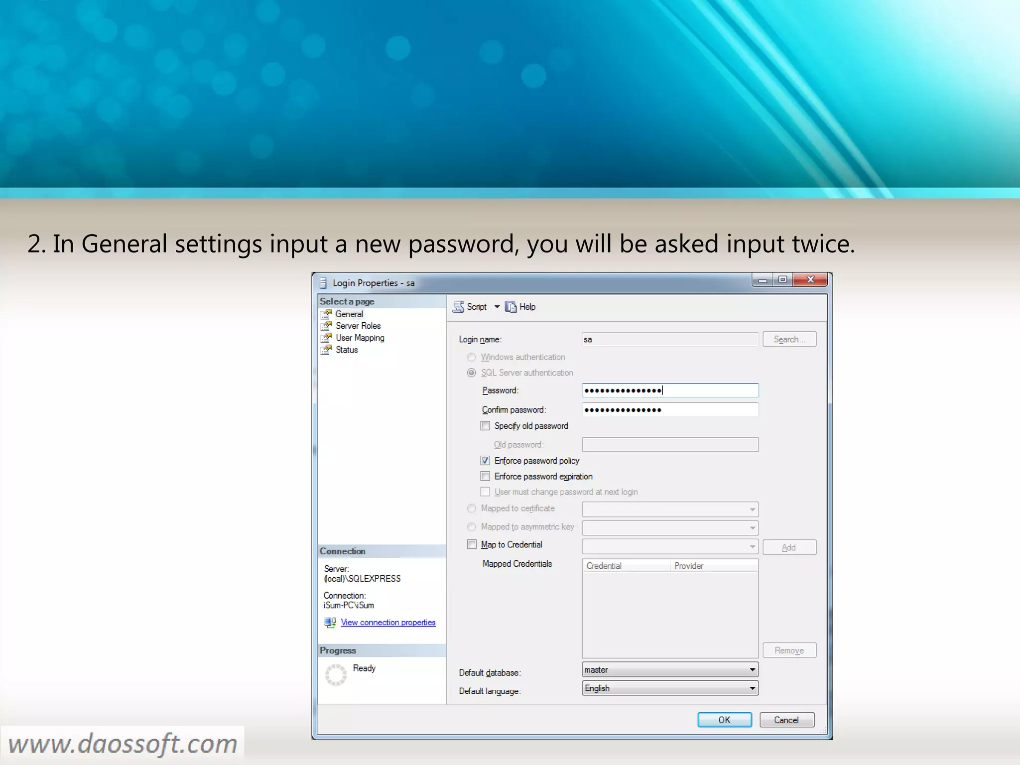 How to Change SA Password in Microsoft SQL Server 2008 | PPT | Free ...