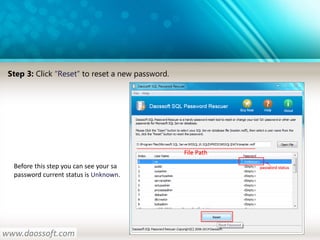 How to Change SA Password in Microsoft SQL Server 2008 | PPT | Free Download