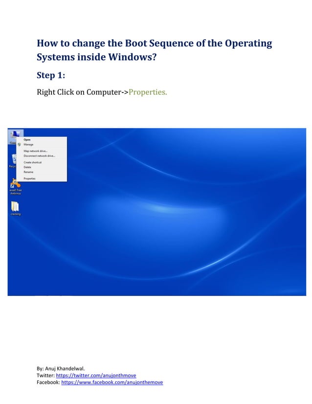 How to change the Boot Sequence of the Operating Systems inside Windows? | PDF