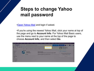 How to change yahoo mail password? | PPT