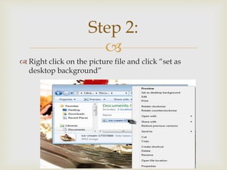 How to change your desktop background by samuel coghlan white | PPT