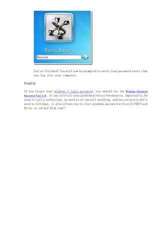How to change your password in windows 7 | PDF