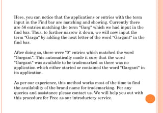 How to check a brand name's availability for trademark registration in ...