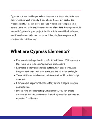 How to check if an element exists or not using Cypress? | PDF