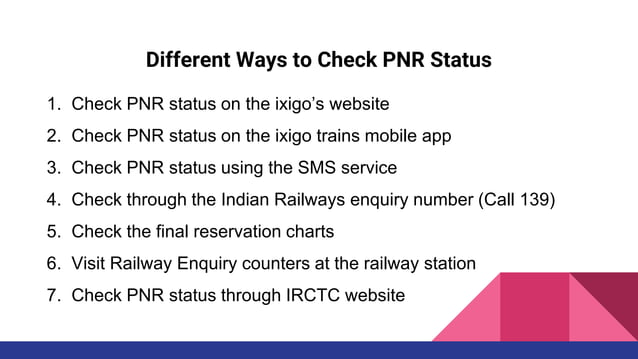 How to check PNR status? | PPTX
